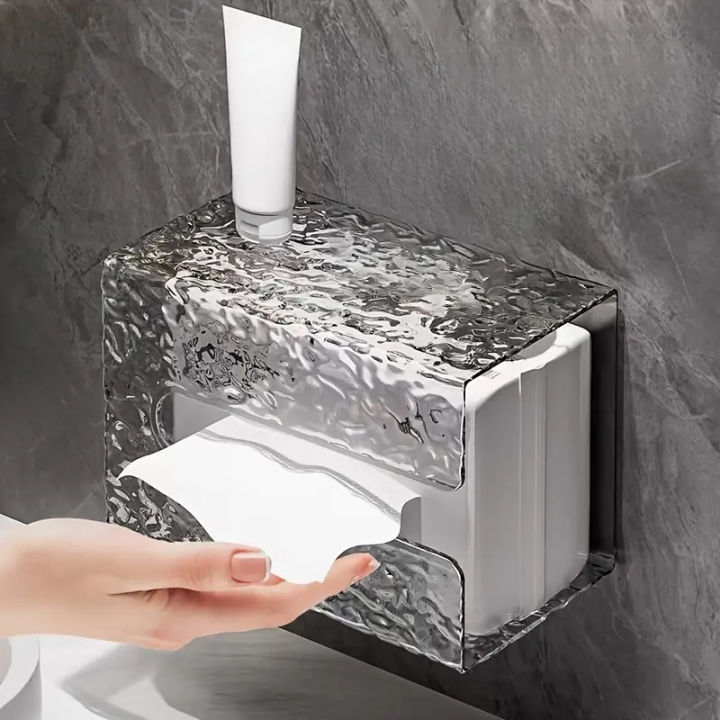 Glacier Water Ripple Design Tissue Holder - U-Shaped Wall-Mounted No ...