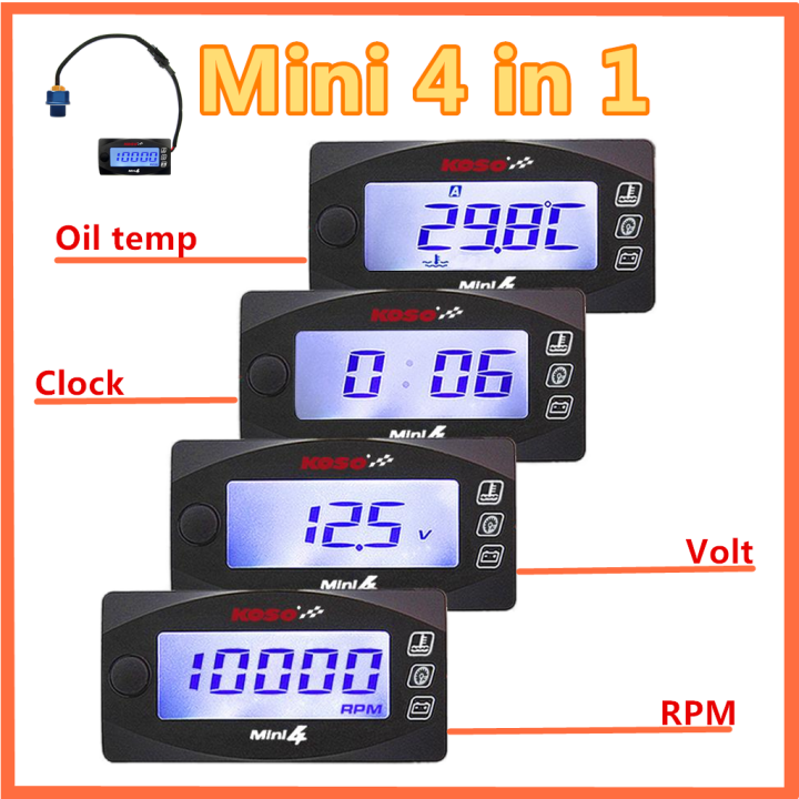 koso Oil Temperature meter Motorcycles 4 in 1 oil temperature Voltage ...