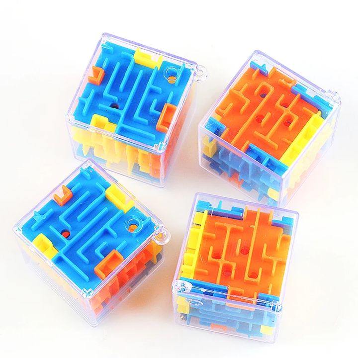 mini 3D Maze Magic Cube Six-sided Transparent Puzzle Speed Cube Rolling ...