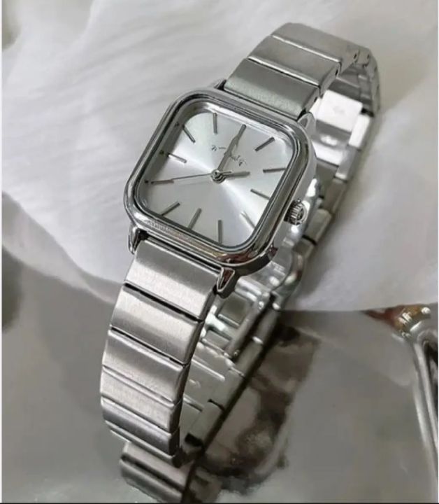 Current high quality square stainless steel analog watch For Women ...