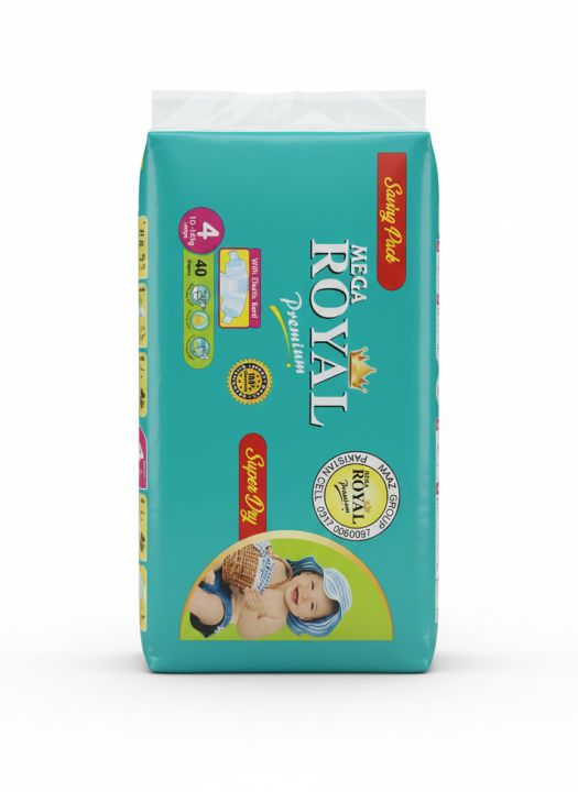 Mega Royal Diapers Premium Quality With Magic Tape Large Size: 40 ...