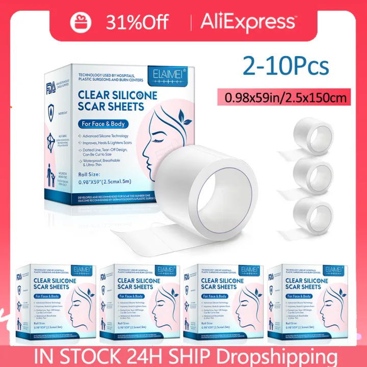 2-10Packs Silicone Scar Sheets Painless Scar Repair Tape Roll Gen 2 ...