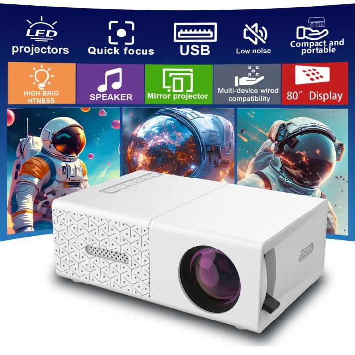 Projector Mini Projector with USB HDMI, Small Portable Outdoor Movie ...