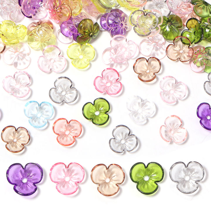 100pcs/lot Colored Flower Bead Caps Loose Spacer Resin Beads For ...