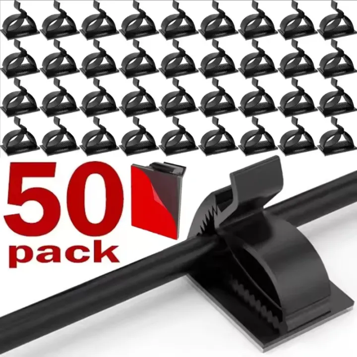 50-1PCS Self Adhesive Cable Clips Adjustable Wire Clamps Cable ...