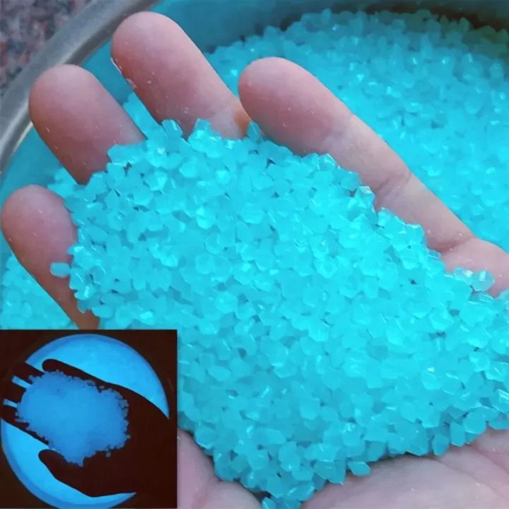 1000pcs 3-5mm Luminous Sand Glow in Dark Pebbles Stone Home Garden Yard ...