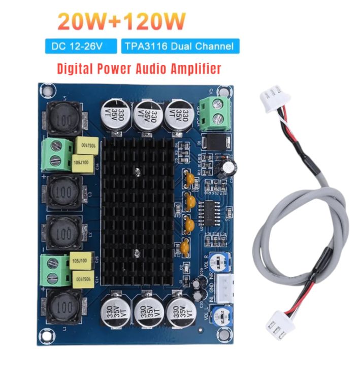 120W+120W TPA3116 Dual Channel Class D Digital Power Audio Amplifier Module Stereo AMP XH-M543 ...