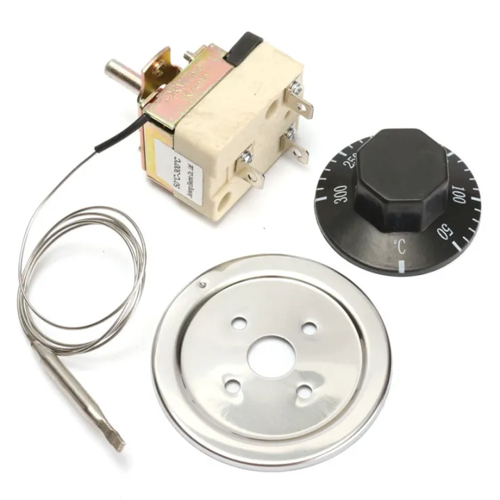 Rotary Temperature Controller Thermostat AC 250V 16A Dial 50 to 300 ...