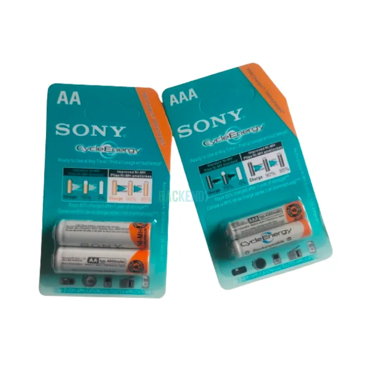 Sony Rechargeable batteries ,2 AA and 2 AAA rechargeable NI-MH 4600mah ...