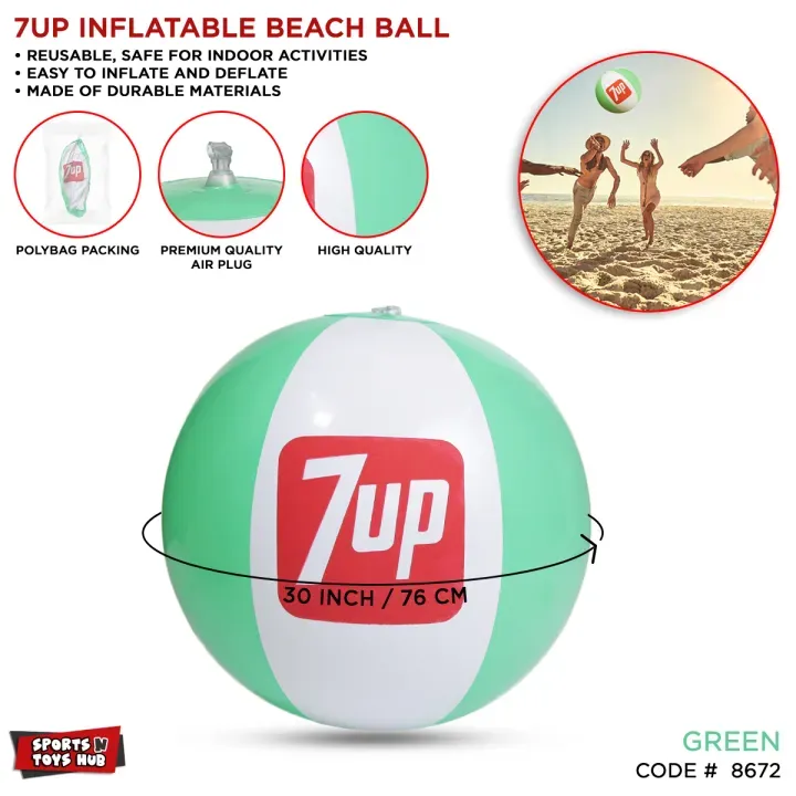Inflatable Basketball Design 7up Beach Ball, Indoor & Outdoor Play ...
