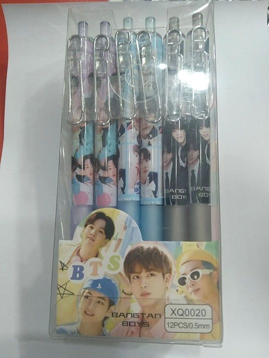 BTS Inspired Gel Pen Set - 12 Piece bts design Ball Point Kit - Perfect ...
