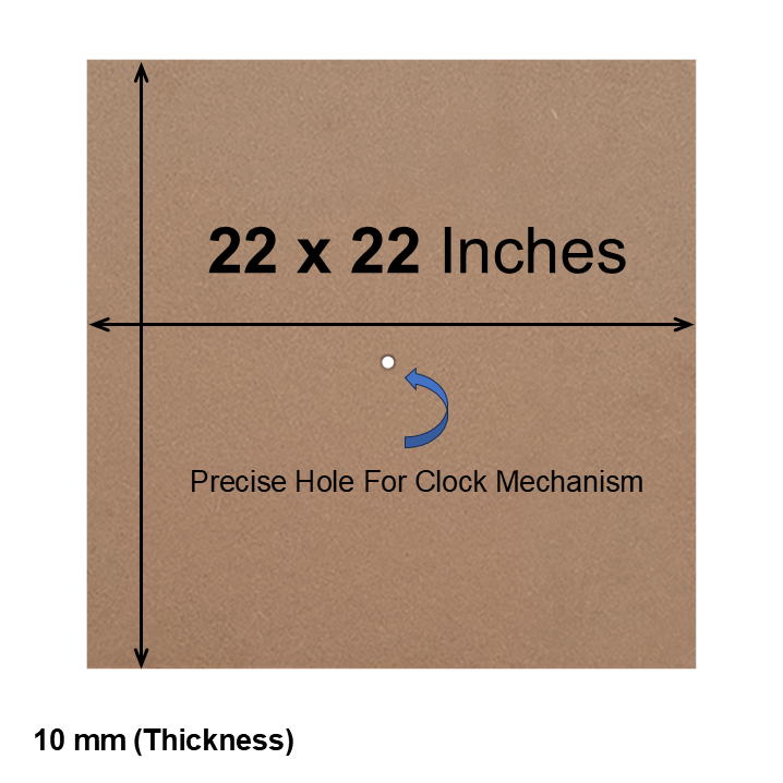 MDF Clock Base | 22 x 22 Inches | 10mm Thick MDF Clock Base for Resin ...