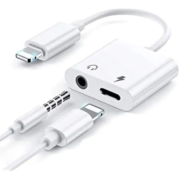 2 In 1 Splitter Lightning To Lightning And AUX 3.5mm Jack | Daraz.com.np