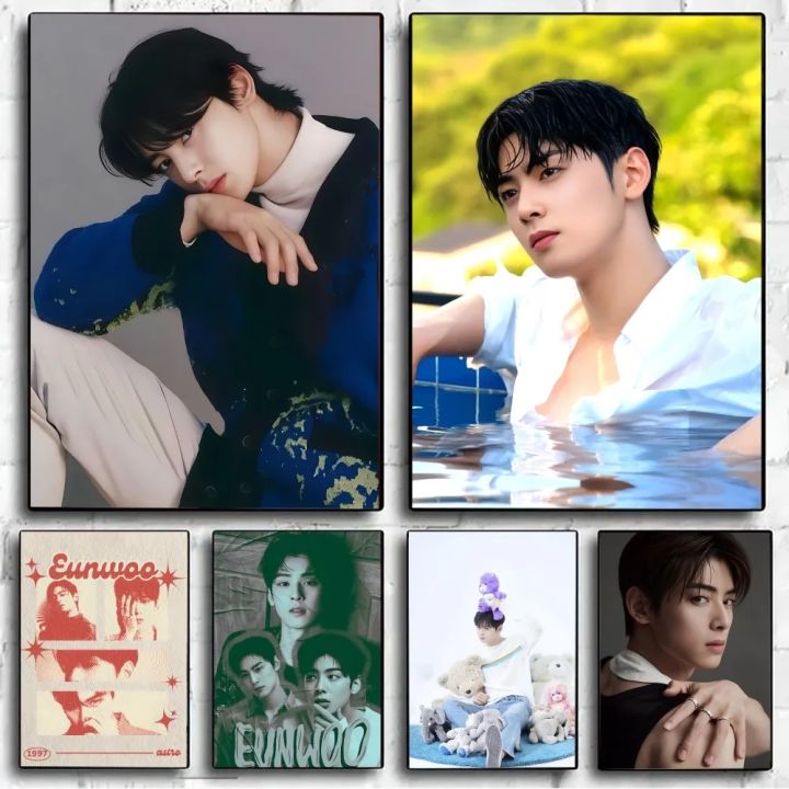 Korea Cha Eun Woo Poster No Framed Poster Kraft Club Bar Paper Vintage ...