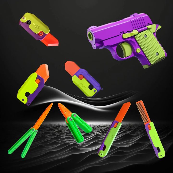 3D Printed Carrot Gravity Knifes, Fidget Anxiety Toys Stress Butterfly ...