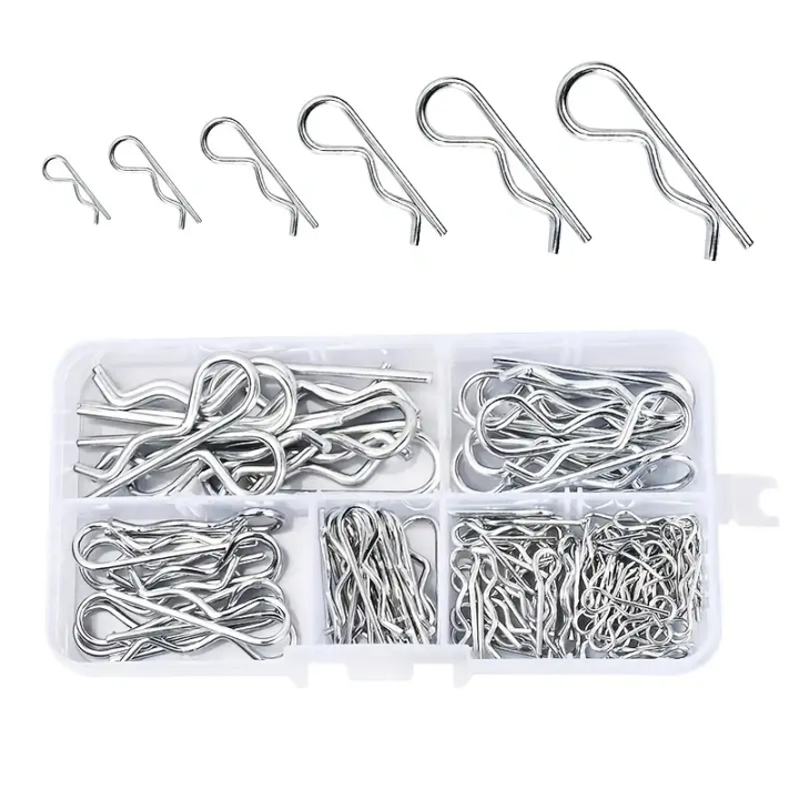 100pcs Cotter Pins Spring Connectors 2 Mm,Galvanized R type split pin ...