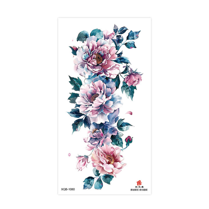 Realistic Flower Rose Fake Tattoo for Women Body Art Waterproof ...