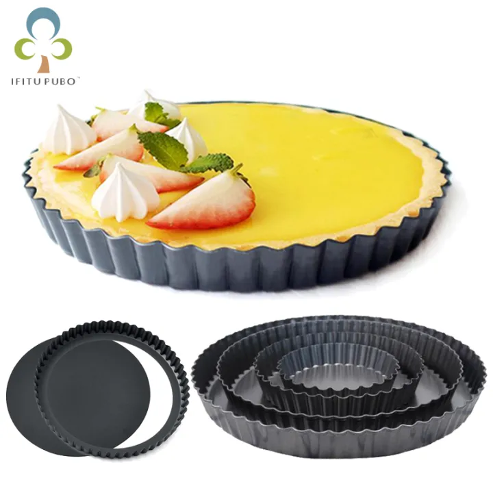 Fluted Pie Tart Pan Mold Baking Removable Bottom Nonstick Quiche Tool ...