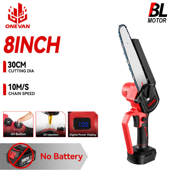 ONEVAN 4500W 8 Inch Brushless Electric Saw Chainsaw With Oil Spray ...