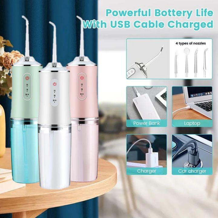 Portable USB 220ml Dental Irrigator Hygiene Oral Cleaning Electric ...