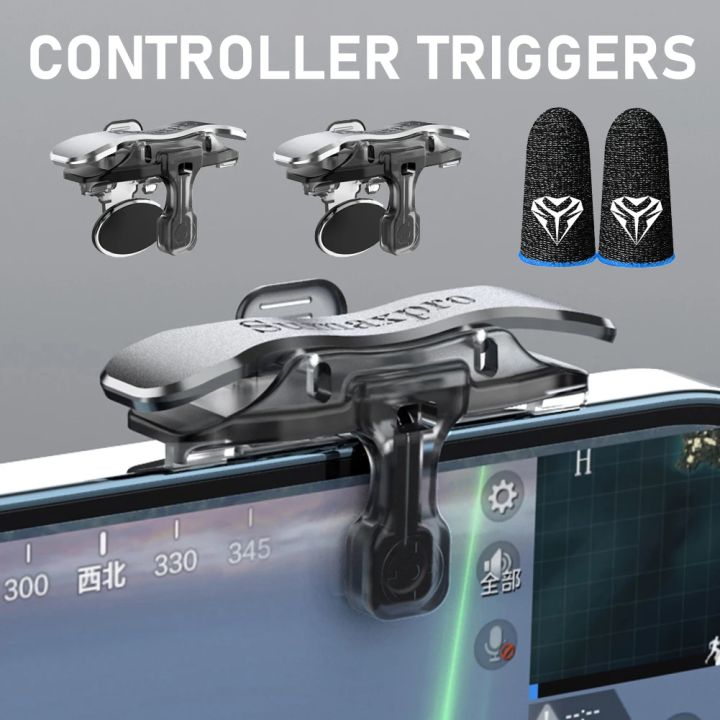 X8 Mobile Game Trigger 6 Finger Trigger Sensitive Shoot Phone Game Trigger L1 R1 Aim Keys Game ...