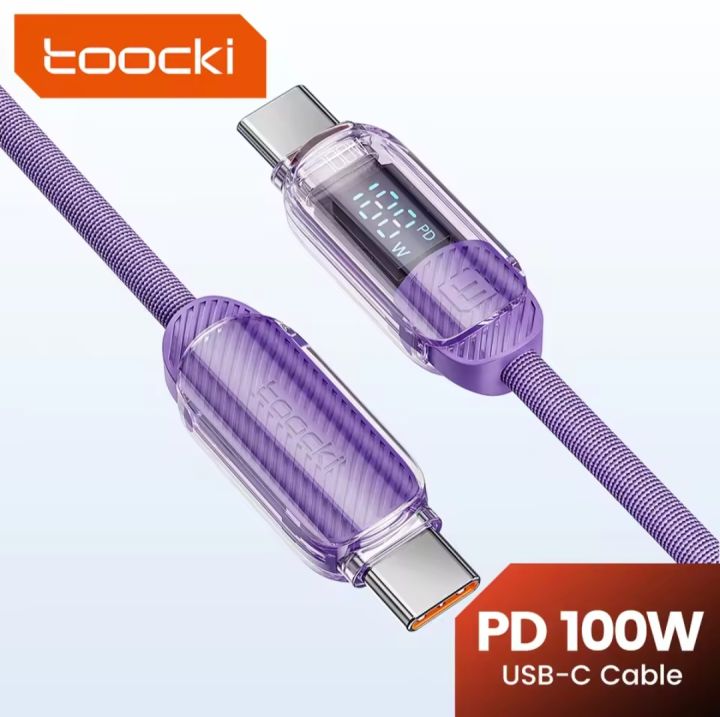 Toocki USB C to USB C Cable 100W 5A PD Fast Charge Charger Cord Type C ...