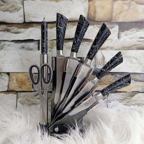 Bass stainless steel knives set of 7pes -with scissor and stand | Daraz.pk