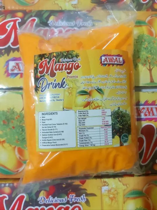 Mango pulp drink premix 1kg Makes 7 Litre Juice | Daraz.pk