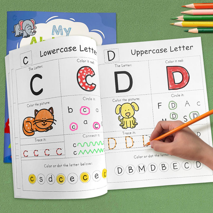 54 Pages Letters A-Z Alphabet Phonics Practice Workbook Preschool ...