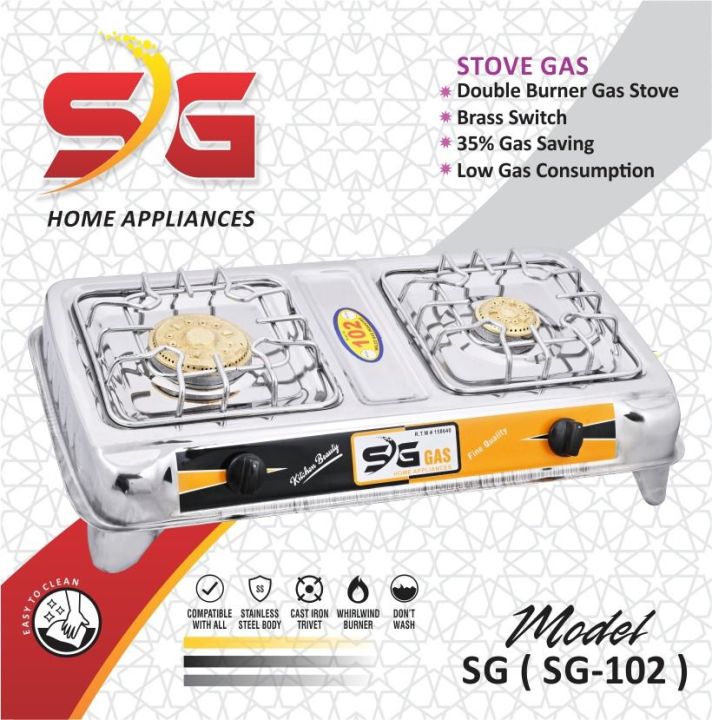 Gas Stove Stainless Steel (M-102) | Daraz.pk