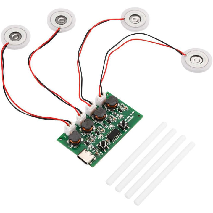 USB Mist Maker and Driver Circuit Board DC 5V 4 Fogger Atomization Film ...