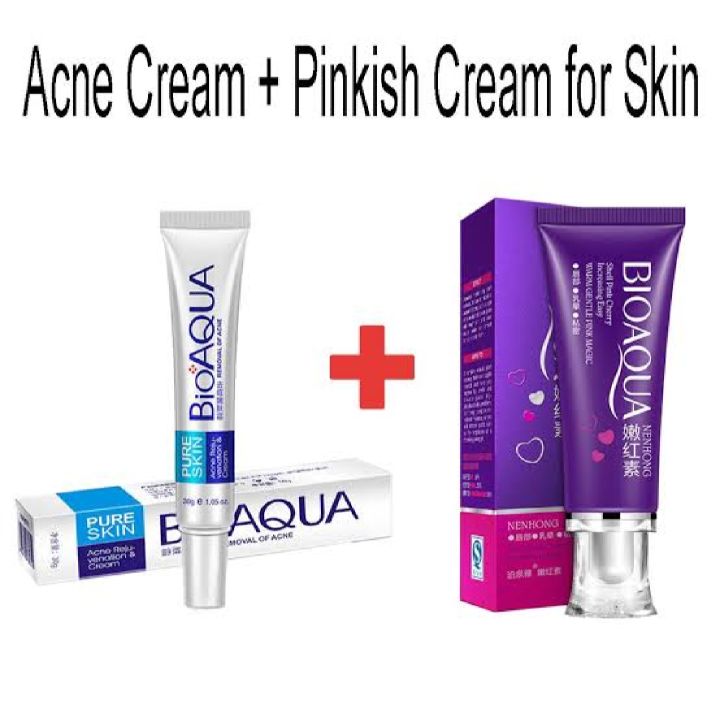 Acne Cream + Pinkish Skin Cream Bundle – Clear, Smooth & Naturally ...