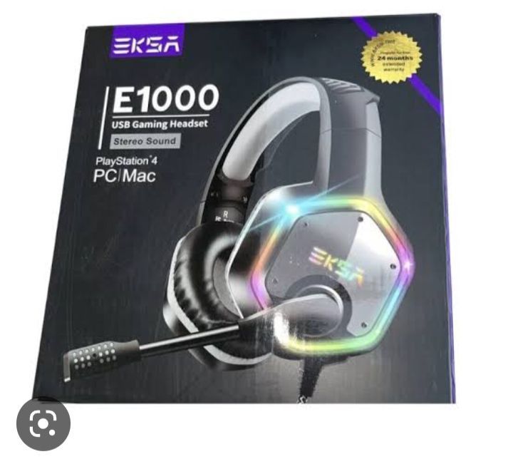 Eksa E1000 Rgb Gaming Headset Noise Cancelling Microphone Rgb Gradient Led Light For Pc, Ps4 ...