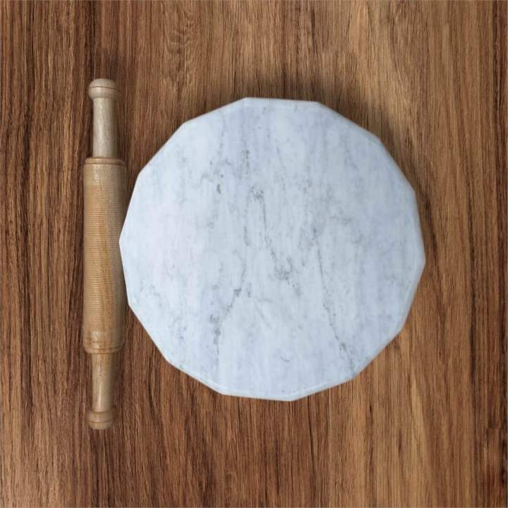Premium Quality white Marble Stone/Pathor Roti/Maker with Belon | Daraz ...