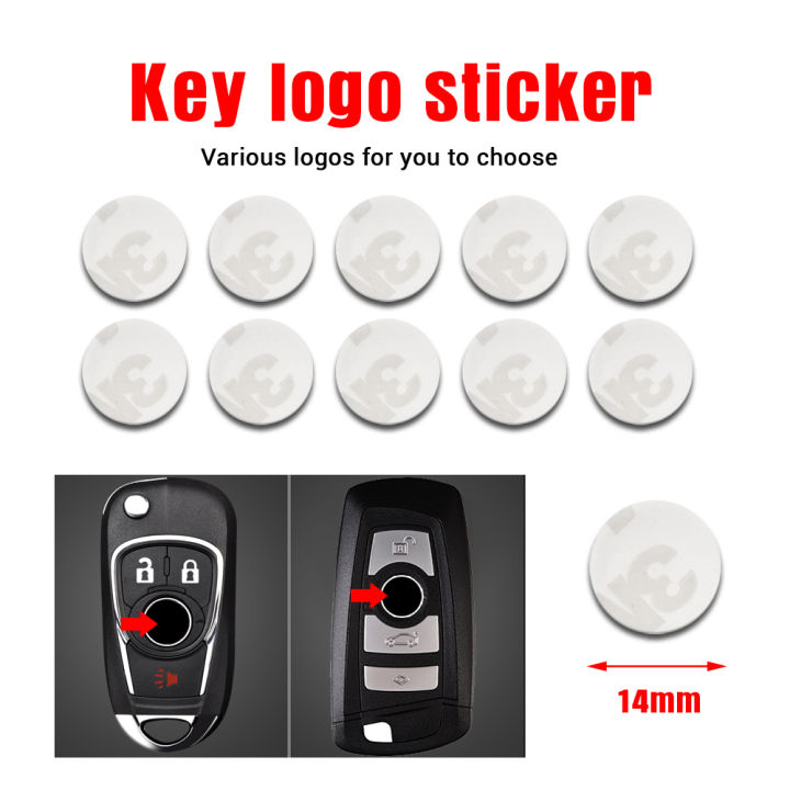 10Pcs 14mm Car Keys Emblem Stickers Auto Control Key Logo Decals For ...