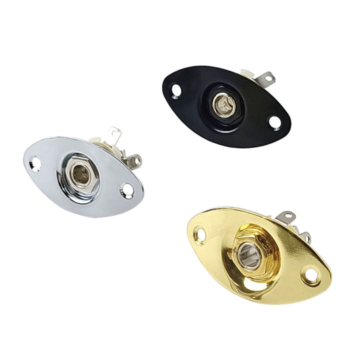 Metal Bass Jack Socket with Oval Plate 1/4inch Electric Guitar Jack ...