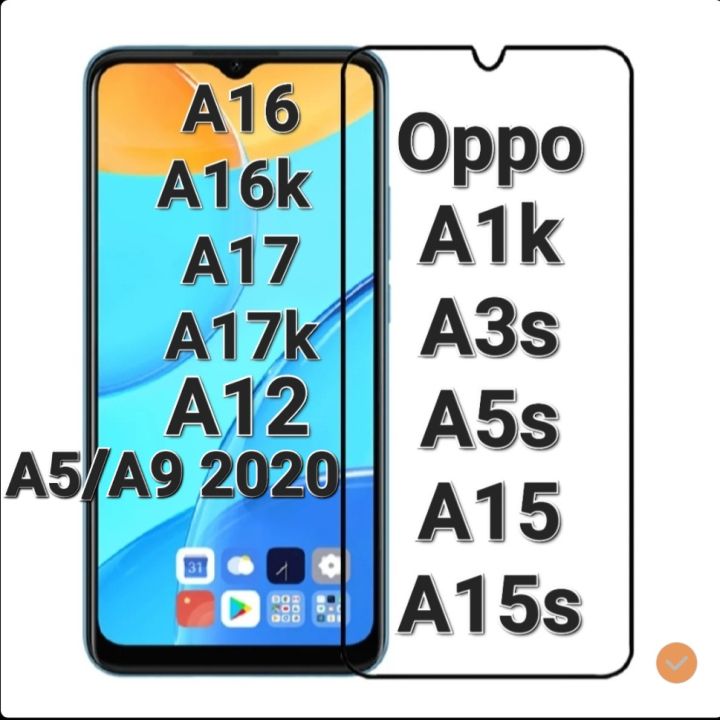Oppo A1k.A3s.A5s.A12.A15.A15s.A16.A16k.A17.A17k.A5/A9 2020 Tempered Glass Full Glue | Daraz.lk