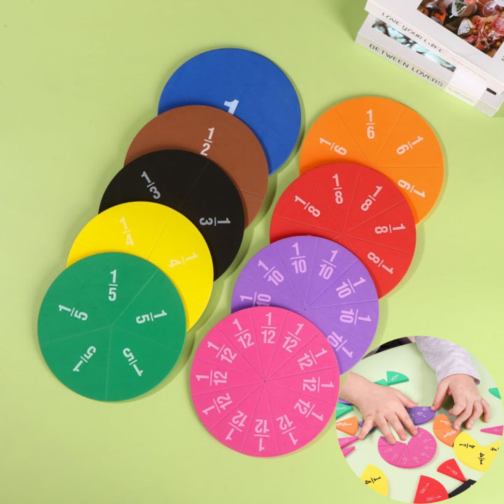 9PCS Interactive Fraction Math Teaching Manipulatives - EVA Addition ...