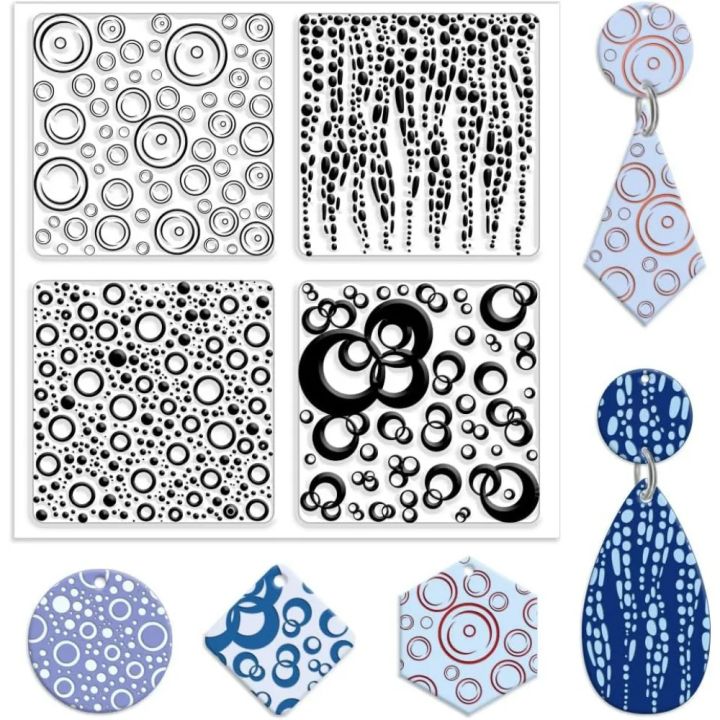 Bubble Polymer Clay Texture Sheets Bubble Dots Embossing Folders Clay ...