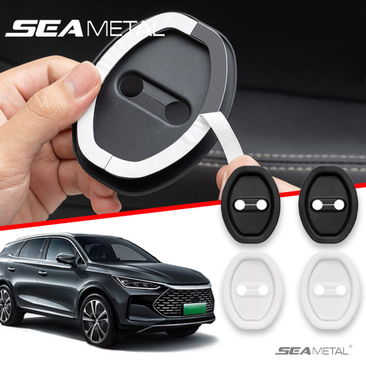 SEAMETAL 4pcs Door Lock Silicone Protective Cover Car Door Lock Buffer ...