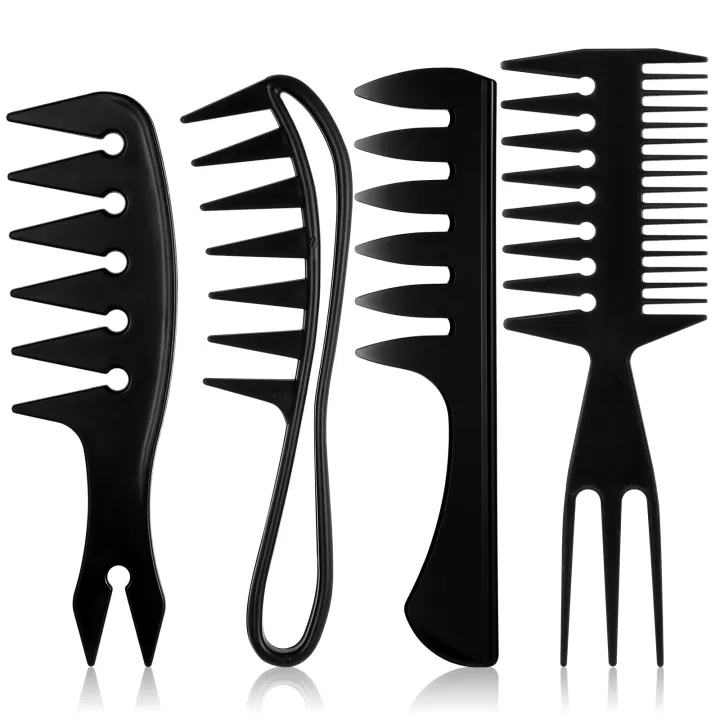 4Pcs Styling Comb Set for Men Hair Styling - Wide Tooth Comb Hair Pick ...