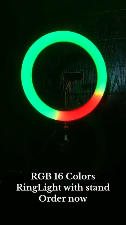 26cm RGB Ring Light with 7 FT Tripod Stand and Phone Holder, Dimmable 7 ...