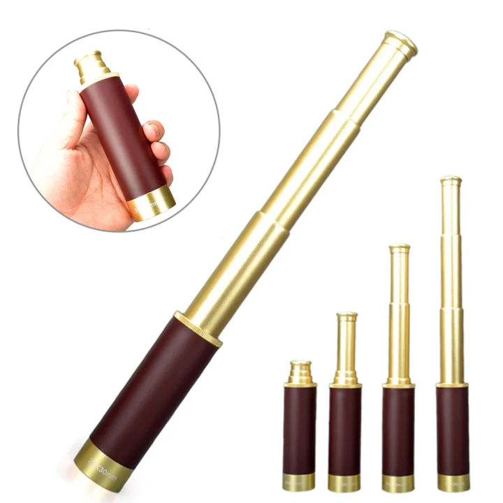 Monocular Handheld Binocular Telescopic Brass 25x30 Zoom Portable ...