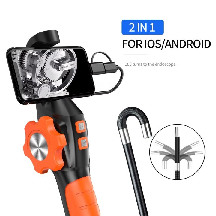 360 Degree Rotation Endoscope Inspection Camera 6.4mm Lens HD ...