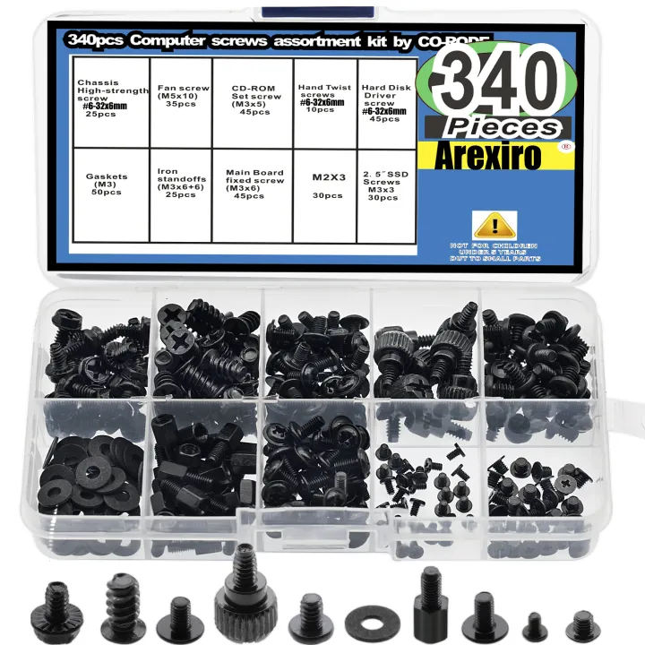 340pcs Motherboard Standoffs, Computer PC Screw,Hard Drive Screws ...