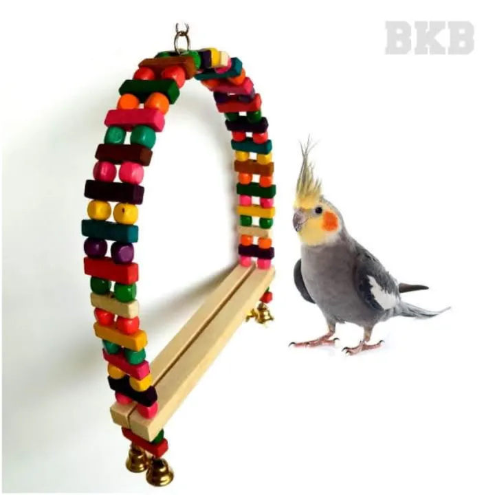 Birds Swing for Cage Accessory Perch Bird Toy for Budgies, Cockatiel, Parrot, Java, Finch ...