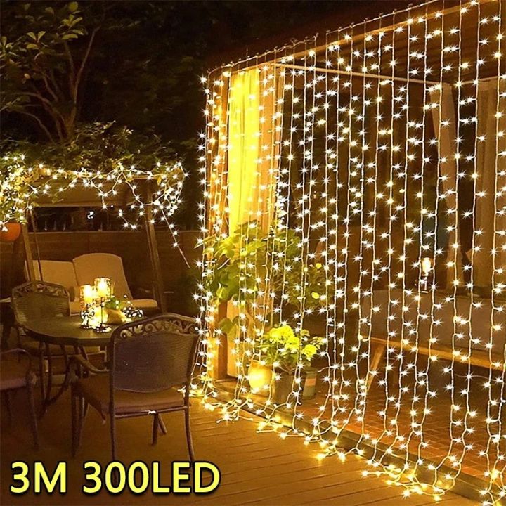 6x3M 3x3M Curtain Garland USB Power Fairy Lights with Remote Christmas ...