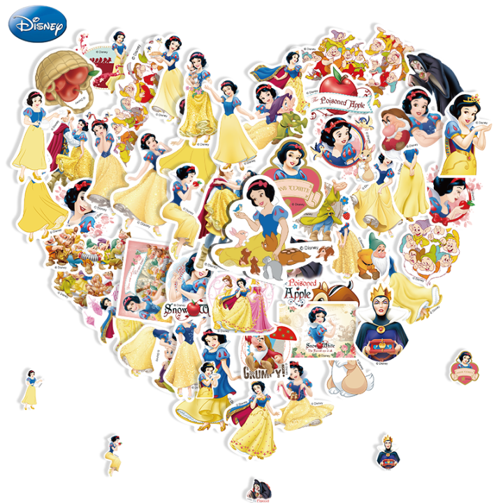 50PCS Snow White Stickers For Scrapbook Diary Laptop Luggage Skateboard ...