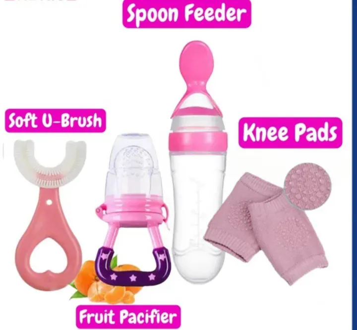 Trending product Pack of 4 | Baby Silicone Spoon Feeder + Fruit ...