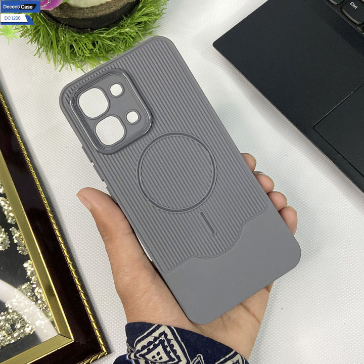 Oppo A6 Pro Cover - Gray - Premium 3D Line Texture Soft Silicone Case ...